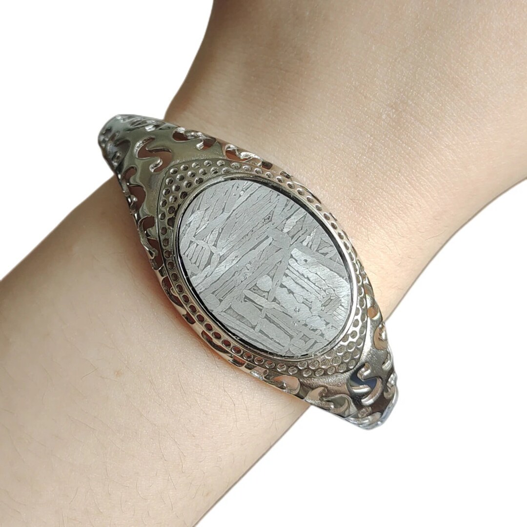 Muonionalusta Iron Meteorite Bracelet S925 Silver Case Natural ...