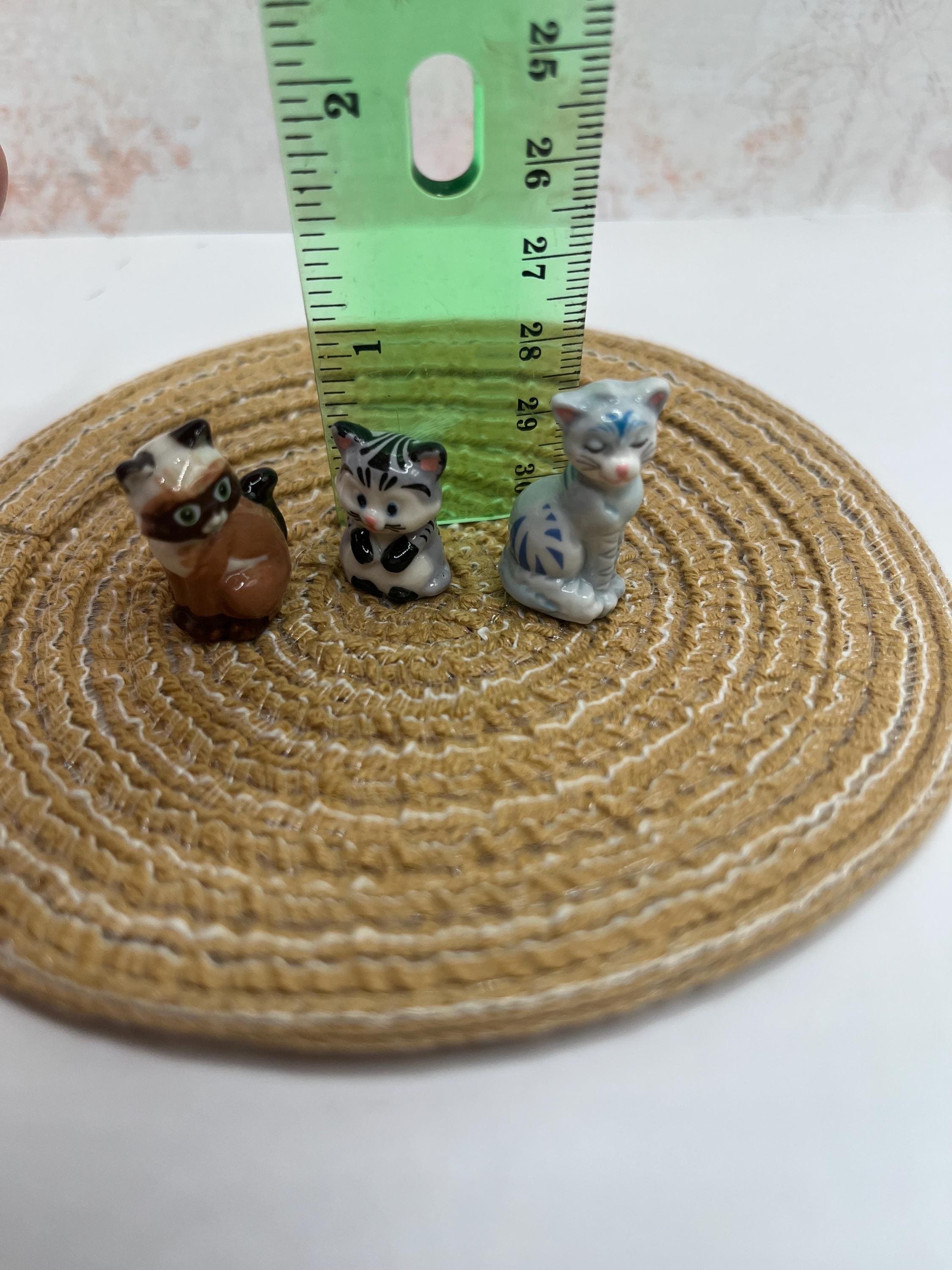 Tiny Kitties Cats: Siamese Tabby Kittens Kitty Cat Porcelain Dollhouse ...