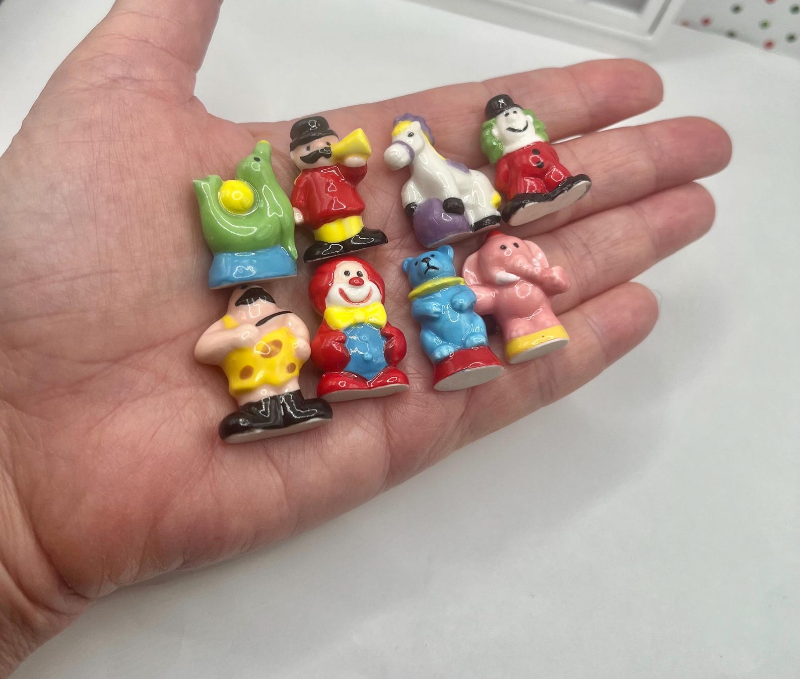 Tiny Circus Characters: Seal Clown Bear Horse Elephant Ringmaster ...