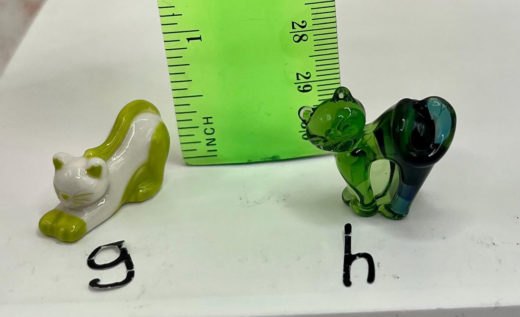 Tiny Two Color Artsy Cats: Porcelain and Glass Modern Kittens Kitty Cat ...