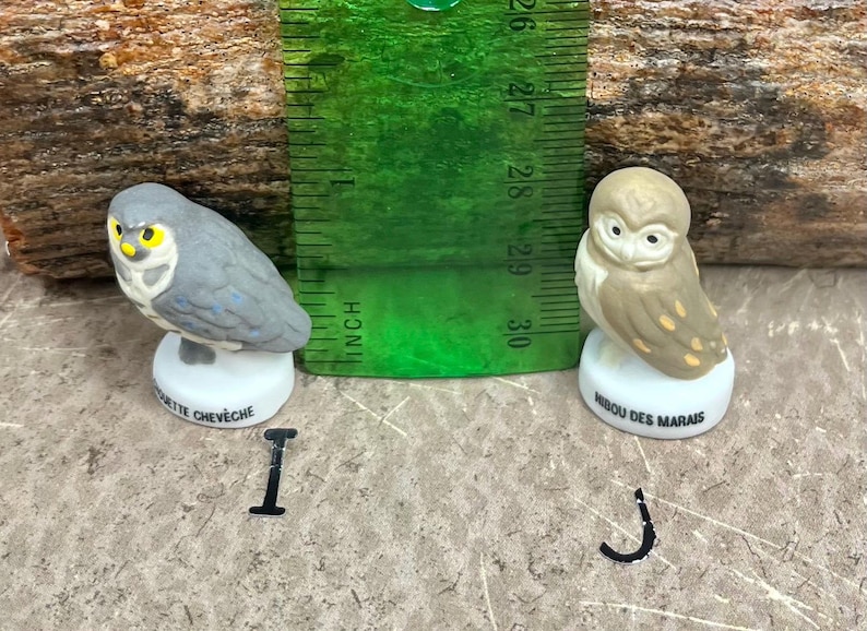 Tiny Owls: Barnyard Owlets Birds Matte Finish Hand Painted Porcelain ...