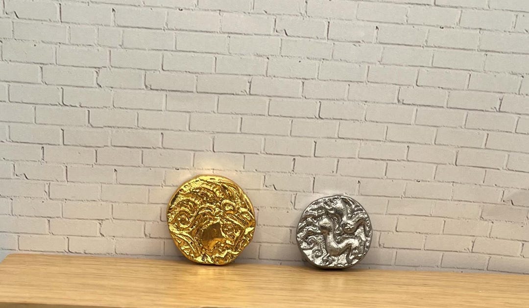 Ancient BC Historic Greek Silver Bronze Golden Coin Replicas Coins ...