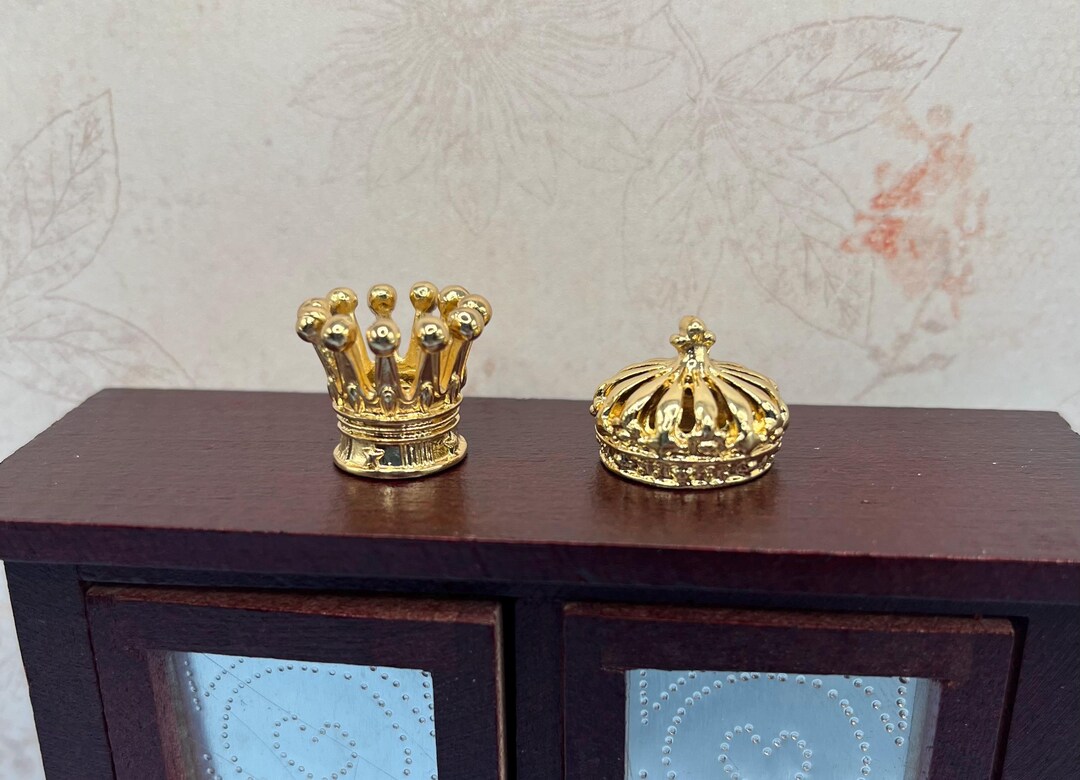 Tiny Gold Metal Crowns: Golden Royal Crown Reproductions Porcelain ...