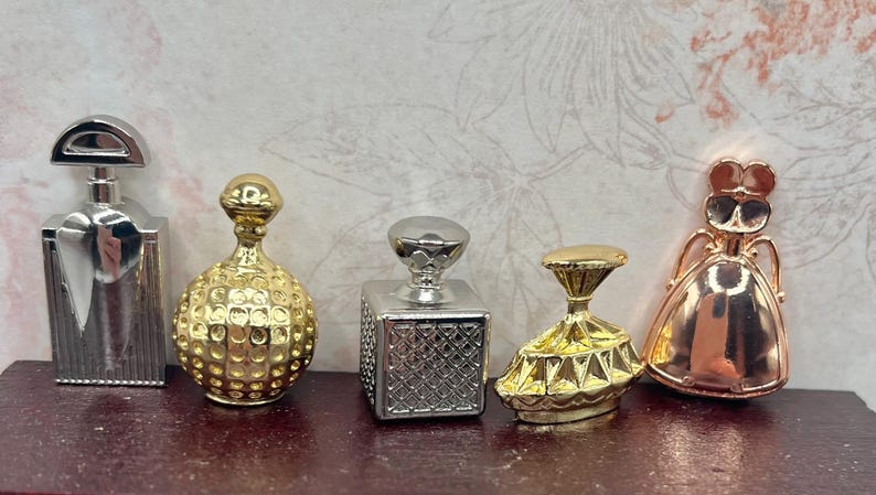 Tiny Fancy Perfume Bottles: Golden Silver Rose Gold Parfum Cologne ...