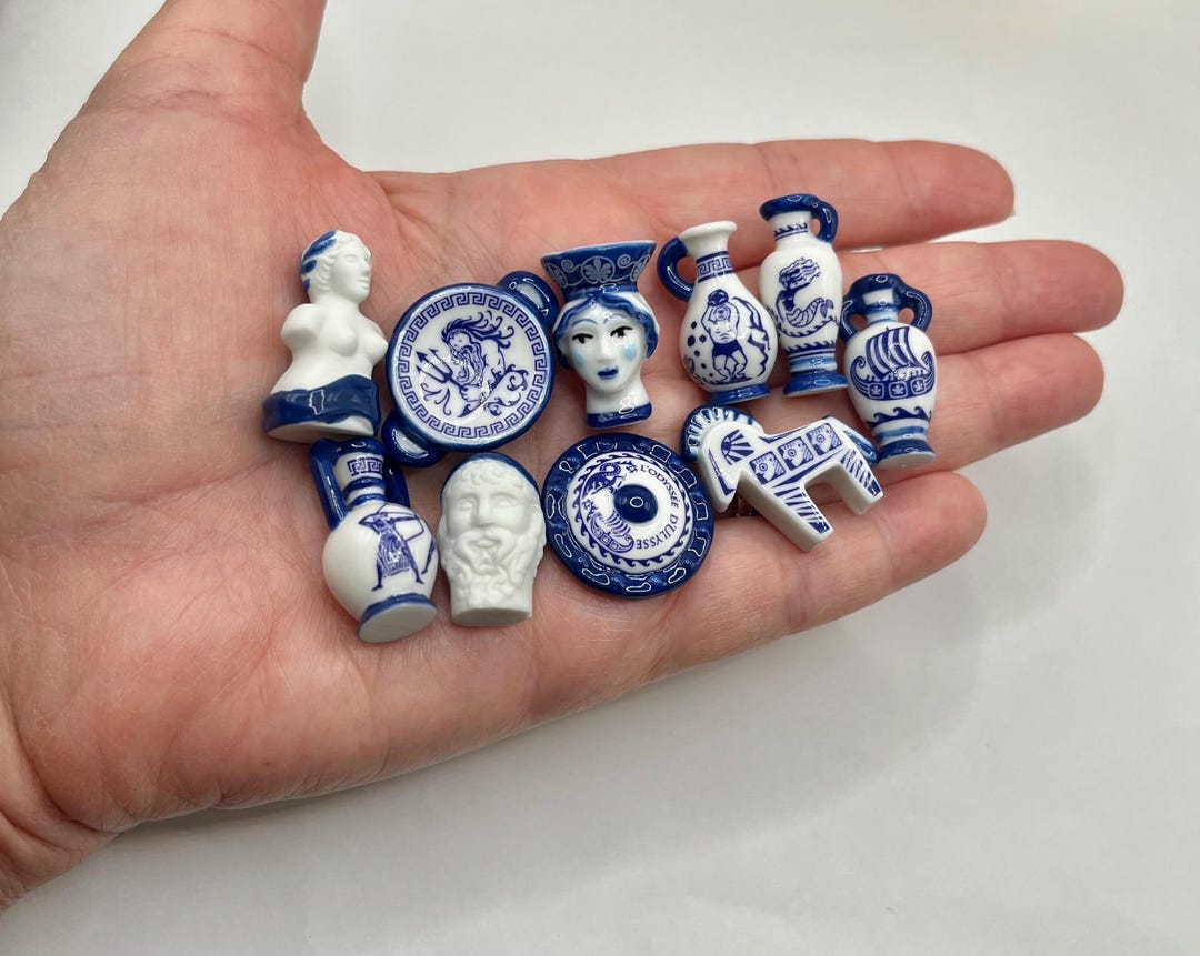 Tiny Ancient Greek Vases & Statues: Mermaid Warrior Cyclops Neptune ...
