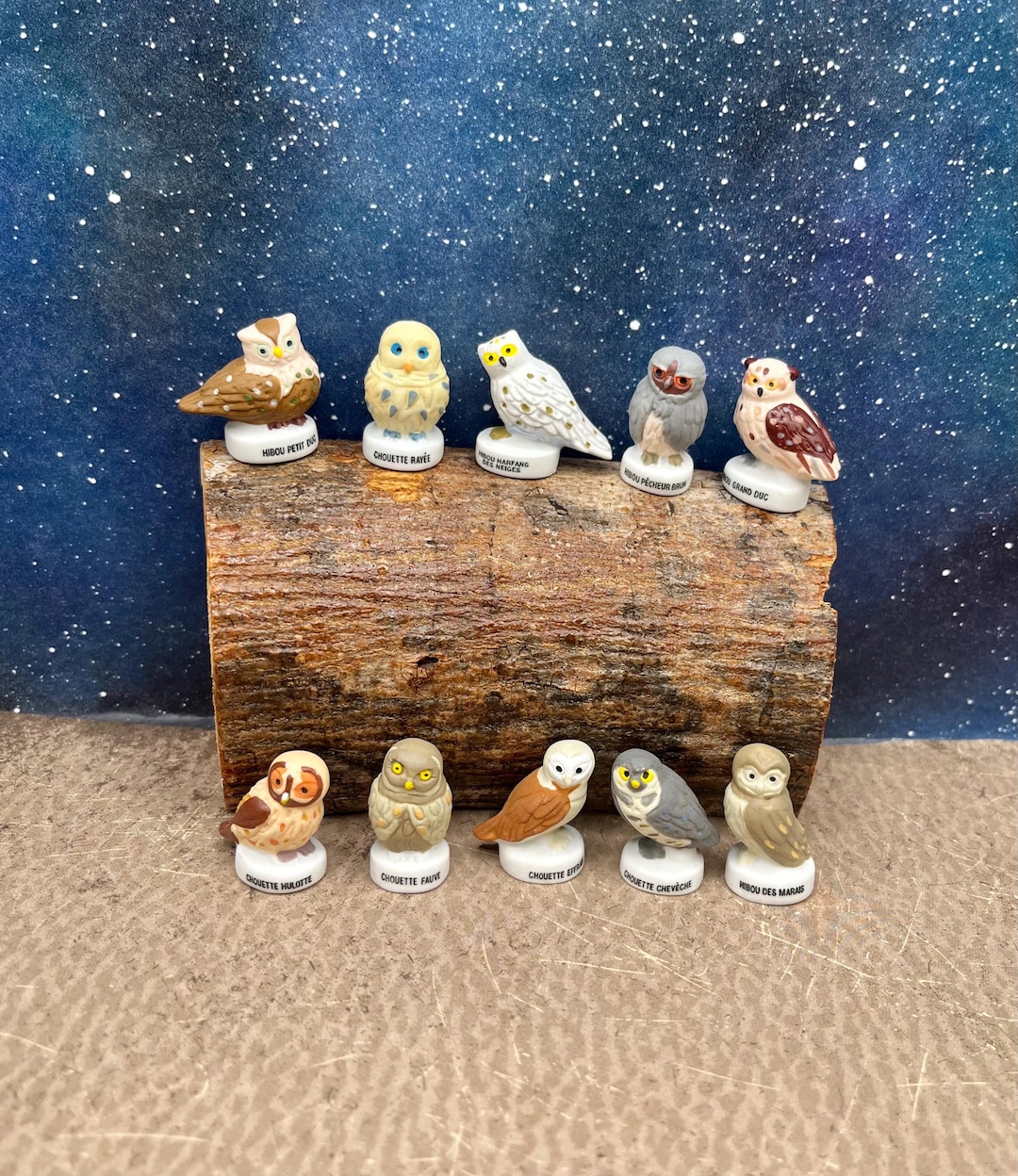 Tiny Owls: Barnyard Owlets Birds Matte Finish Hand Painted Porcelain ...