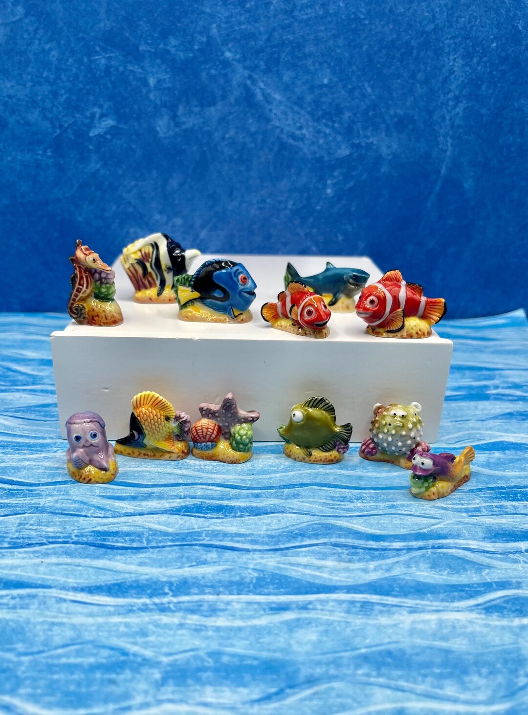 Tiny Pixar Finding Nemo Set: 12 Piece Fish Characters Vintage Porcelain ...