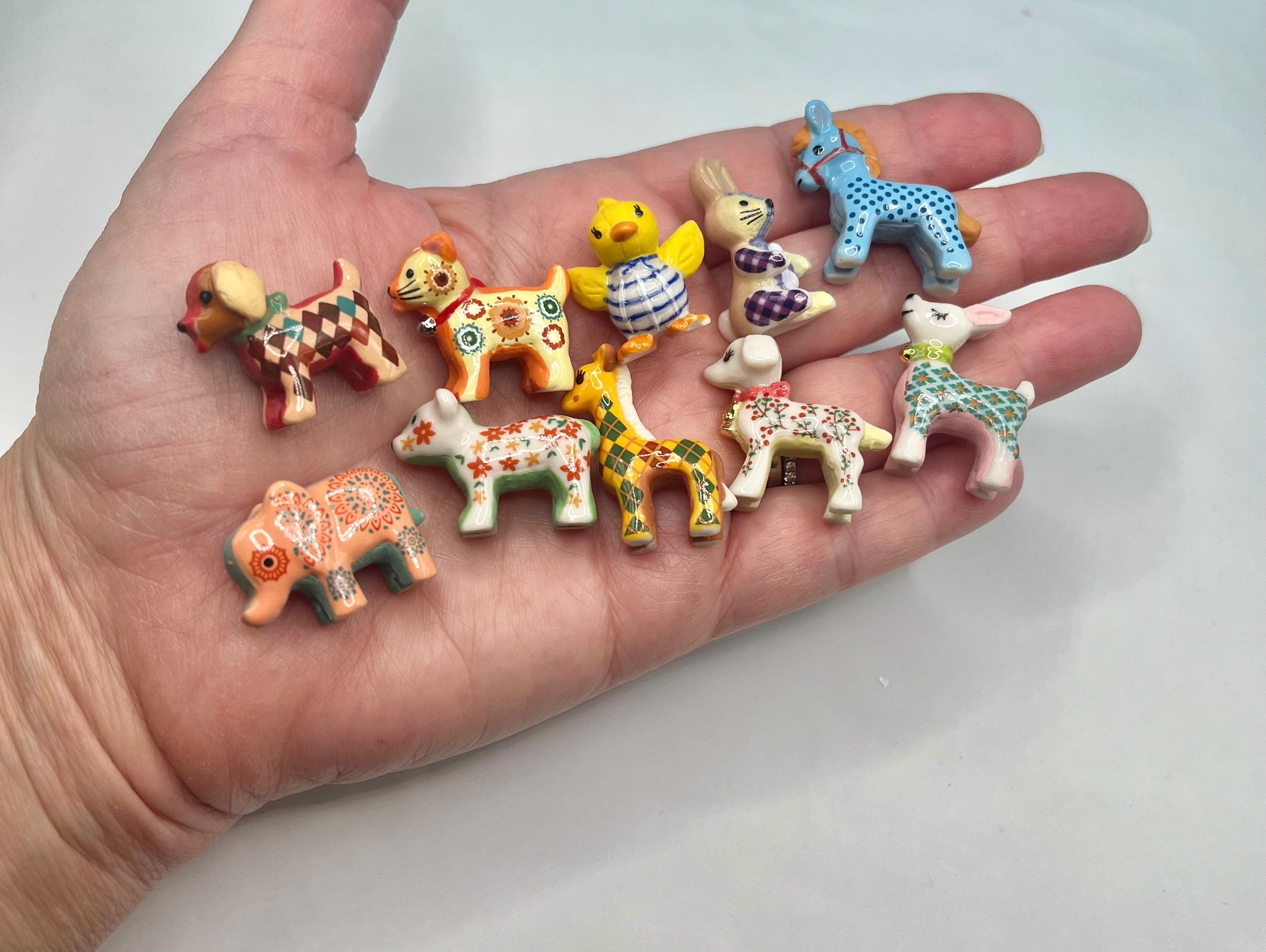 Tiny Patterned Animals: Dog Cat Bunny Baby Chick Pony Elephant Bear ...