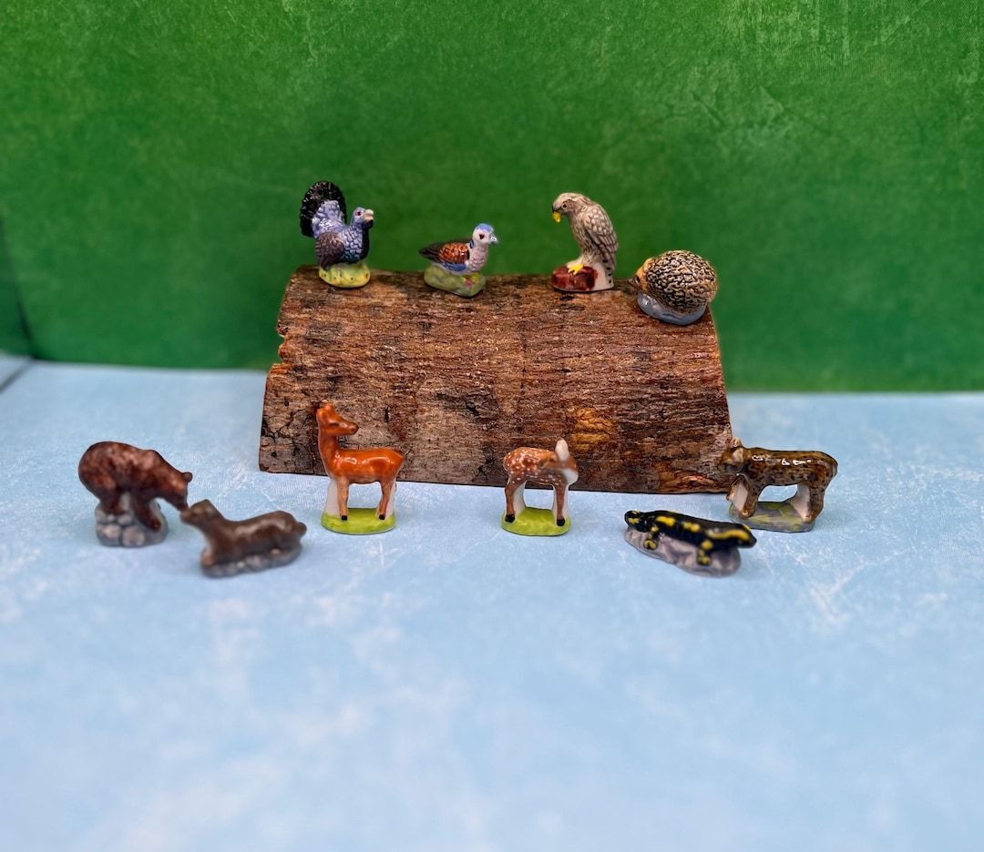 Tiny Forest Woodlands Animals: Bear Deer Hedgehog Otter Lynx Bird Dove ...