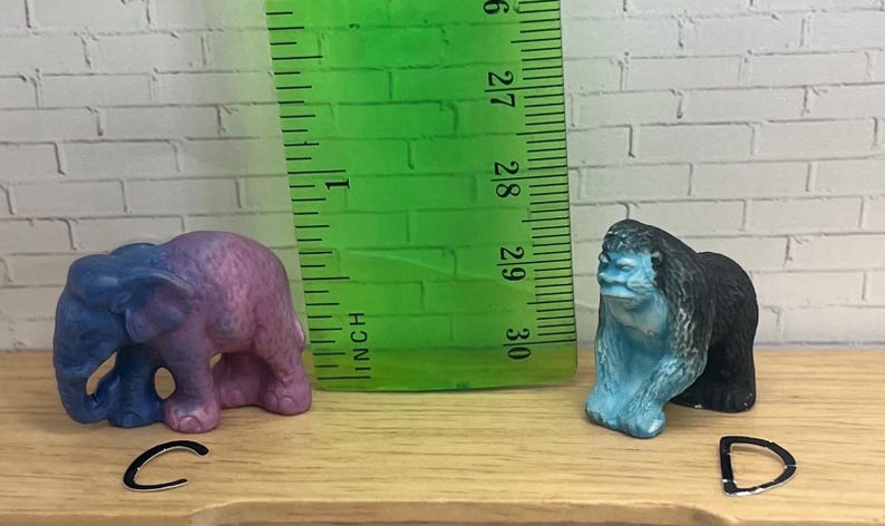 Tiny Artsy Wild Animals:multicolor Lion Gorilla Hippo Alligator ...