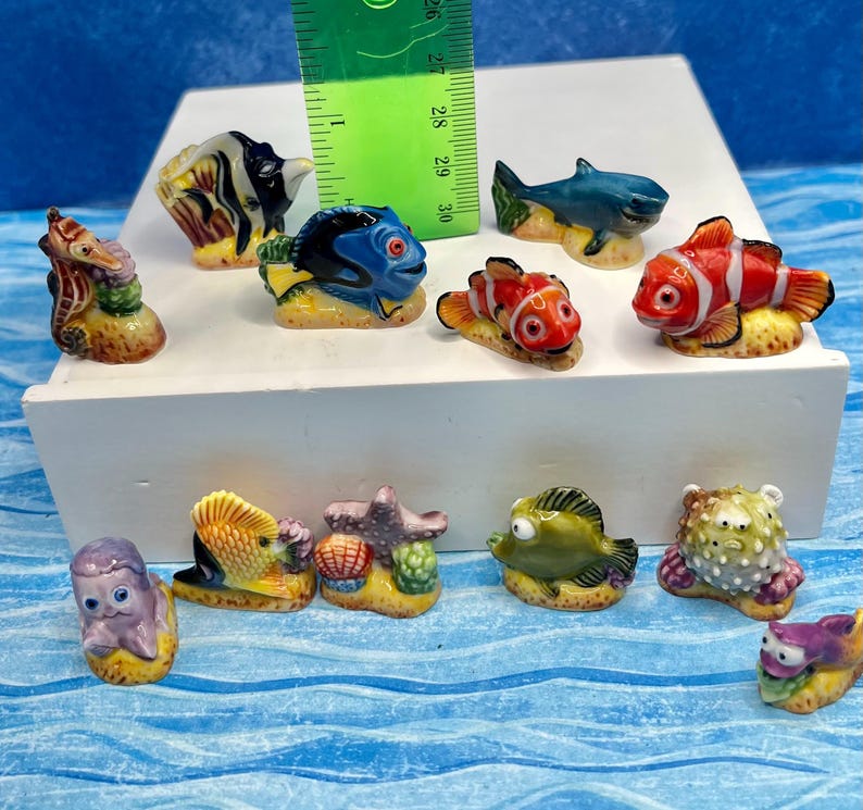 Tiny Pixar Finding Nemo Set: 12 Piece Fish Characters Vintage Porcelain ...