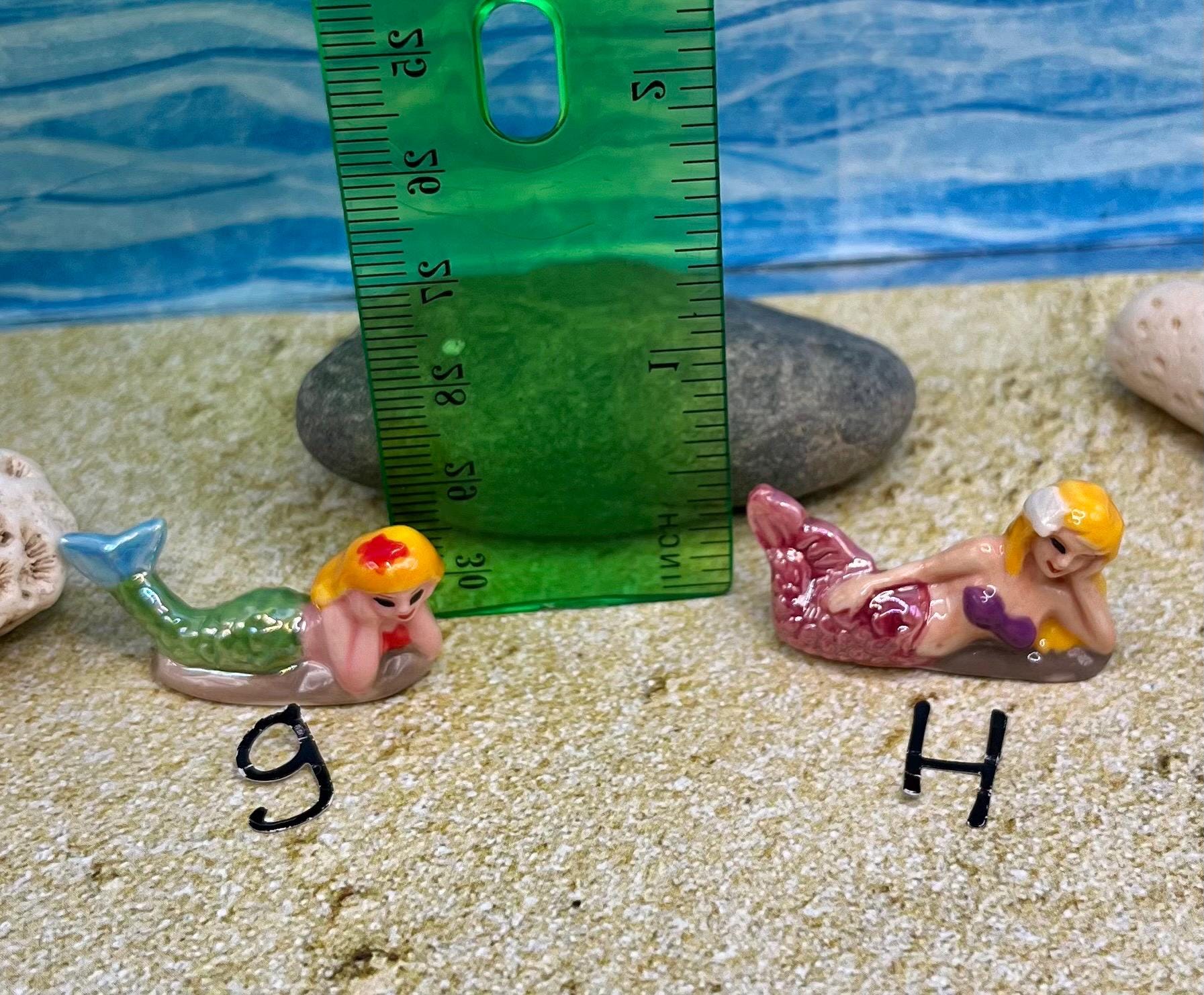 Tiny Mermaids: Sea Sirens Water Nymphs Zen Garden Home Decor Porcelain ...