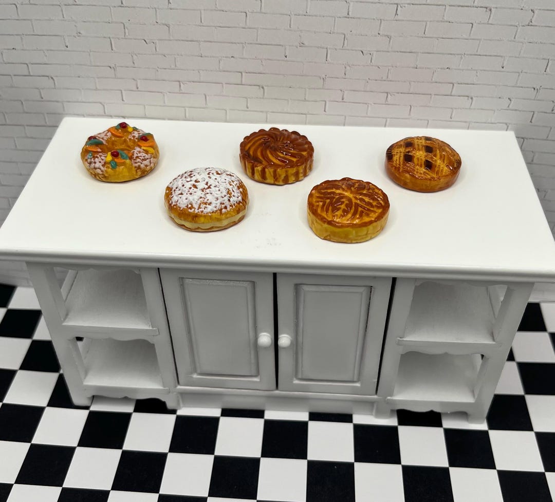 Tiny French Bakery Baked Goods Pastries: Porcelain Replicas Dollhouse ...