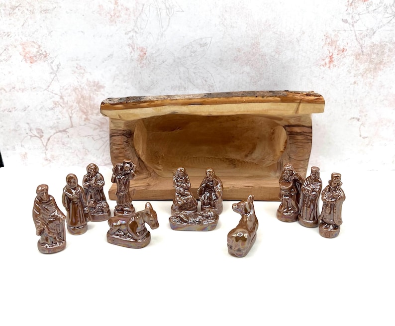 Tiny Minimalist Christmas Nativity for Small Spaces: Artisan Bronze ...