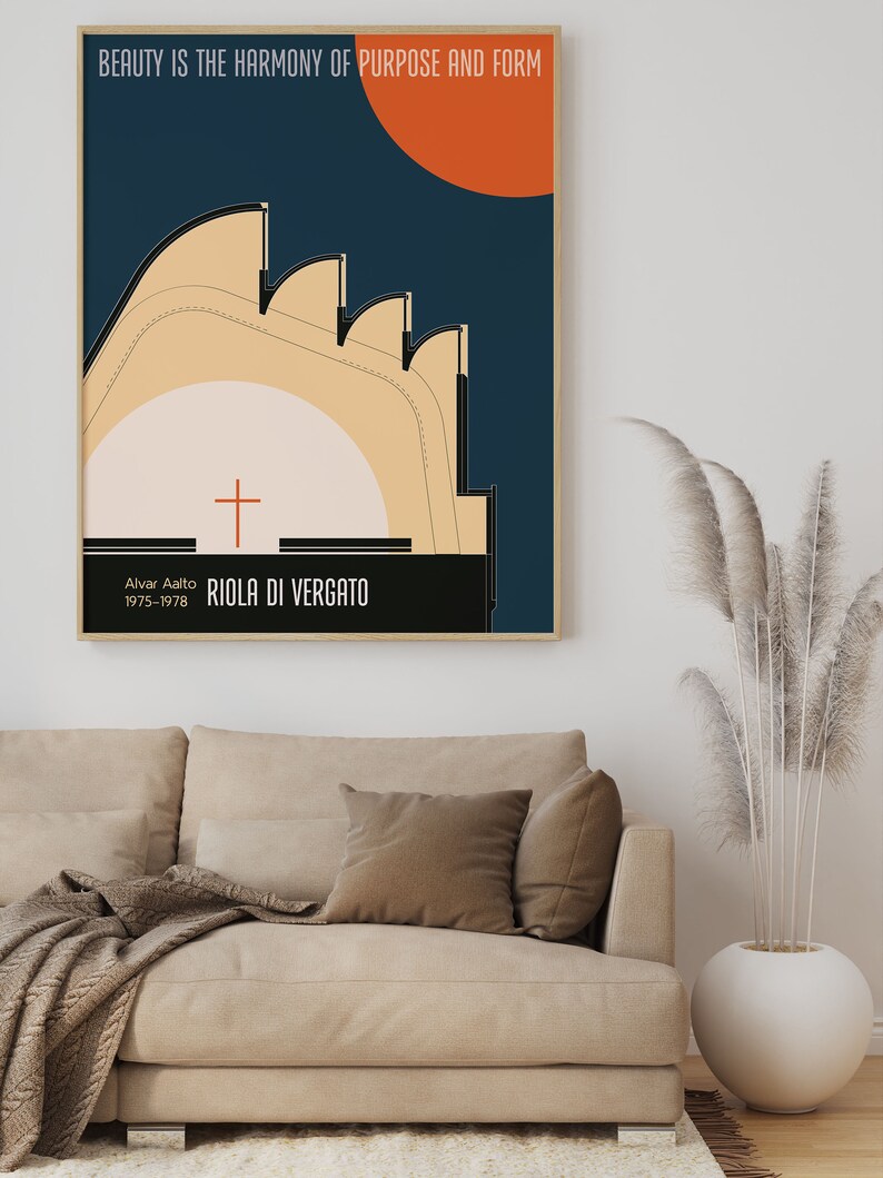 Alvar Aalto Riola Church Poster: Minimalist Architecture Art (digital ...