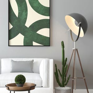 Modern Abstract Green Beige Wall Art Poster, Circles - Etsy