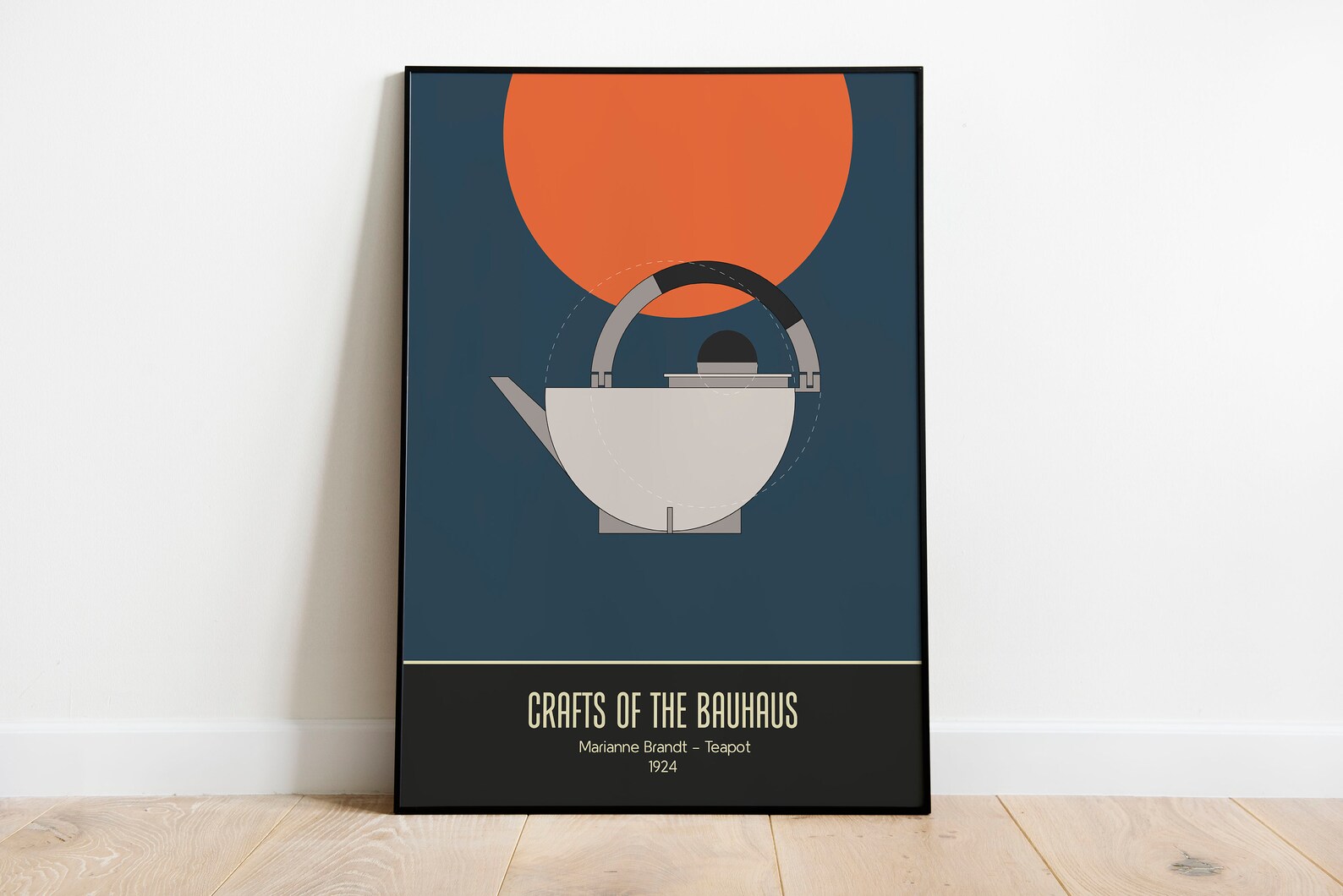 Bauhaus Teapot by Marianne Brandt, Minimalistic Poster - (digital ...