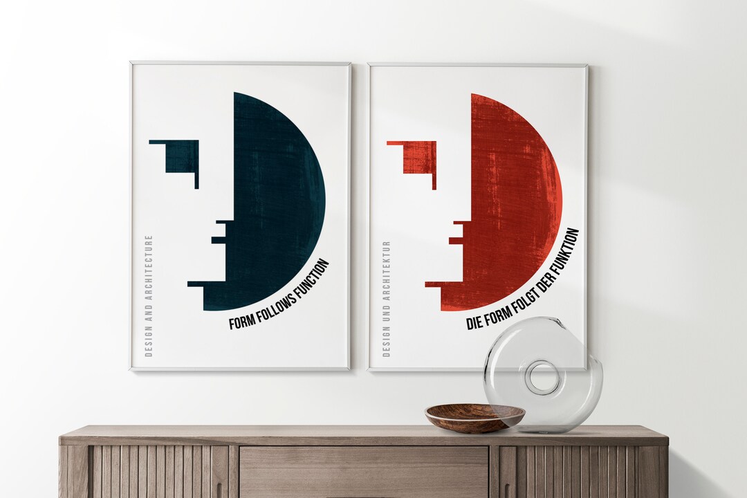 Bauhaus Face Poster - Form Follows Function, in English and German (die ...