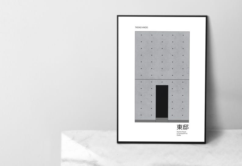Azuma House by Tadao Ando, Minimalist Poster - (digital Download) - Etsy