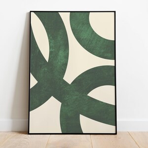 Modern Abstract Green Beige Wall Art Poster, Circles - Etsy