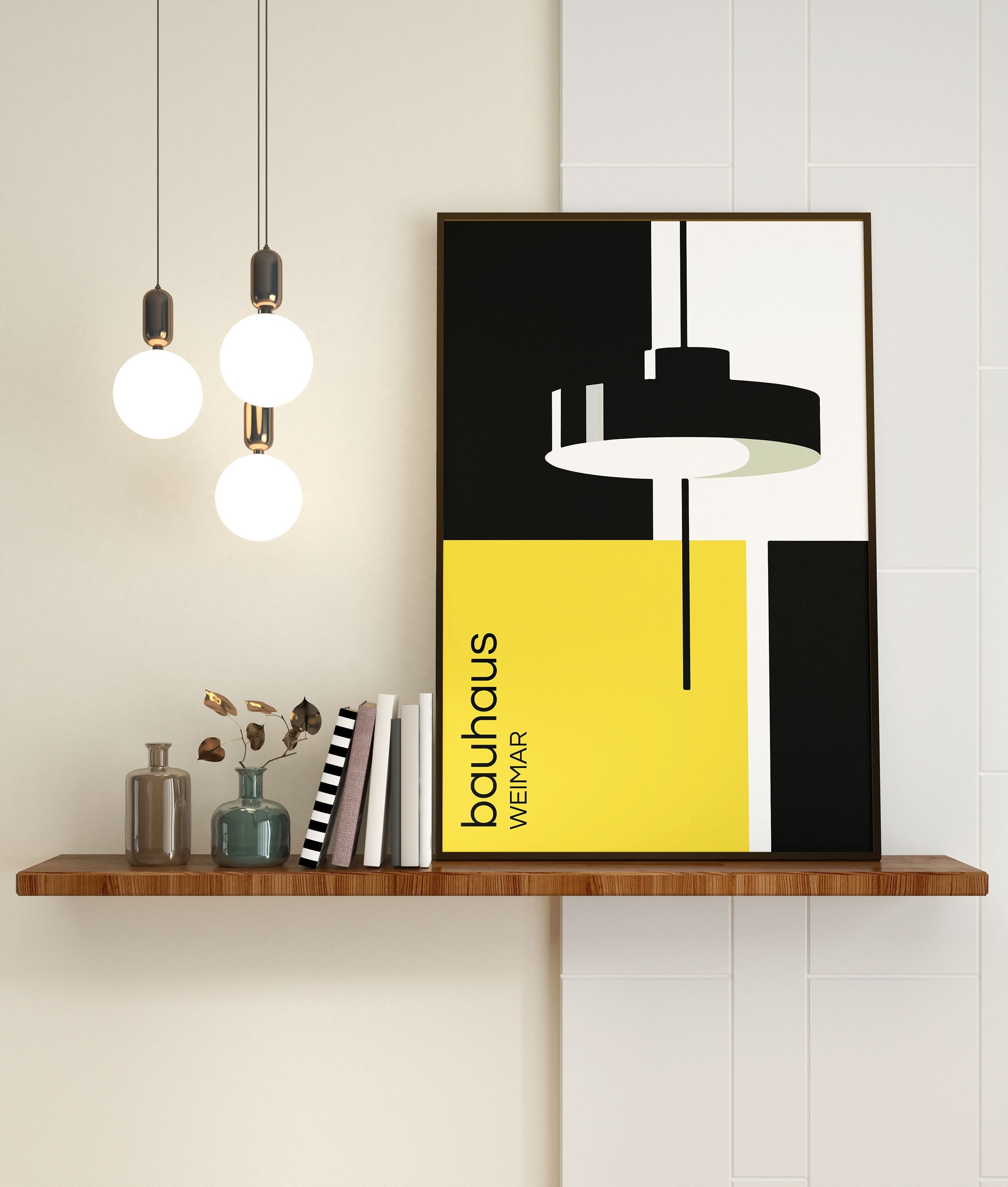 Minimalistic Poster of Abstract Ceiling Lamp, Light Design digital ...