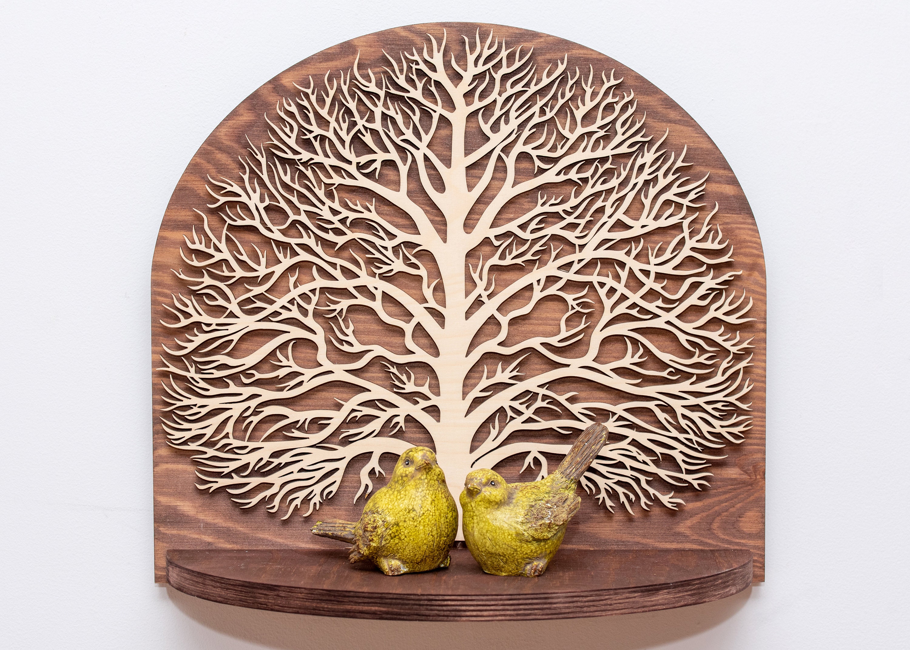 Wal Hanging Shelf, TREE OF LIFE Planter, Wall Art Decor Shelf, Wooden ...