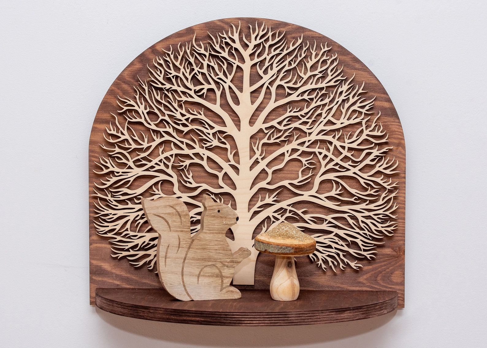 Wal Hanging Shelf, TREE OF LIFE Planter, Wall Art Decor Shelf, Wooden ...