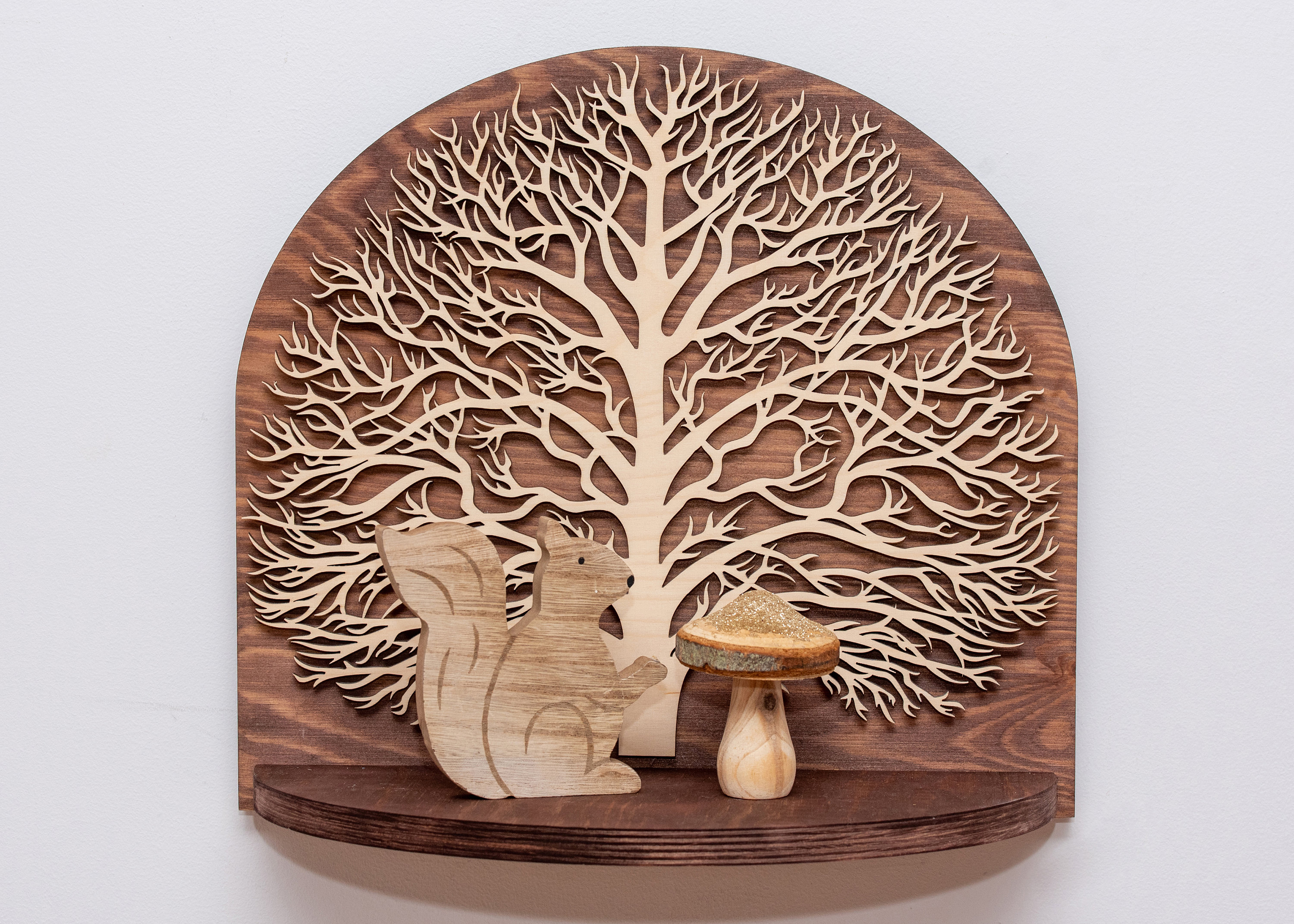 Wal Hanging Shelf, TREE OF LIFE Planter, Wall Art Decor Shelf, Wooden ...