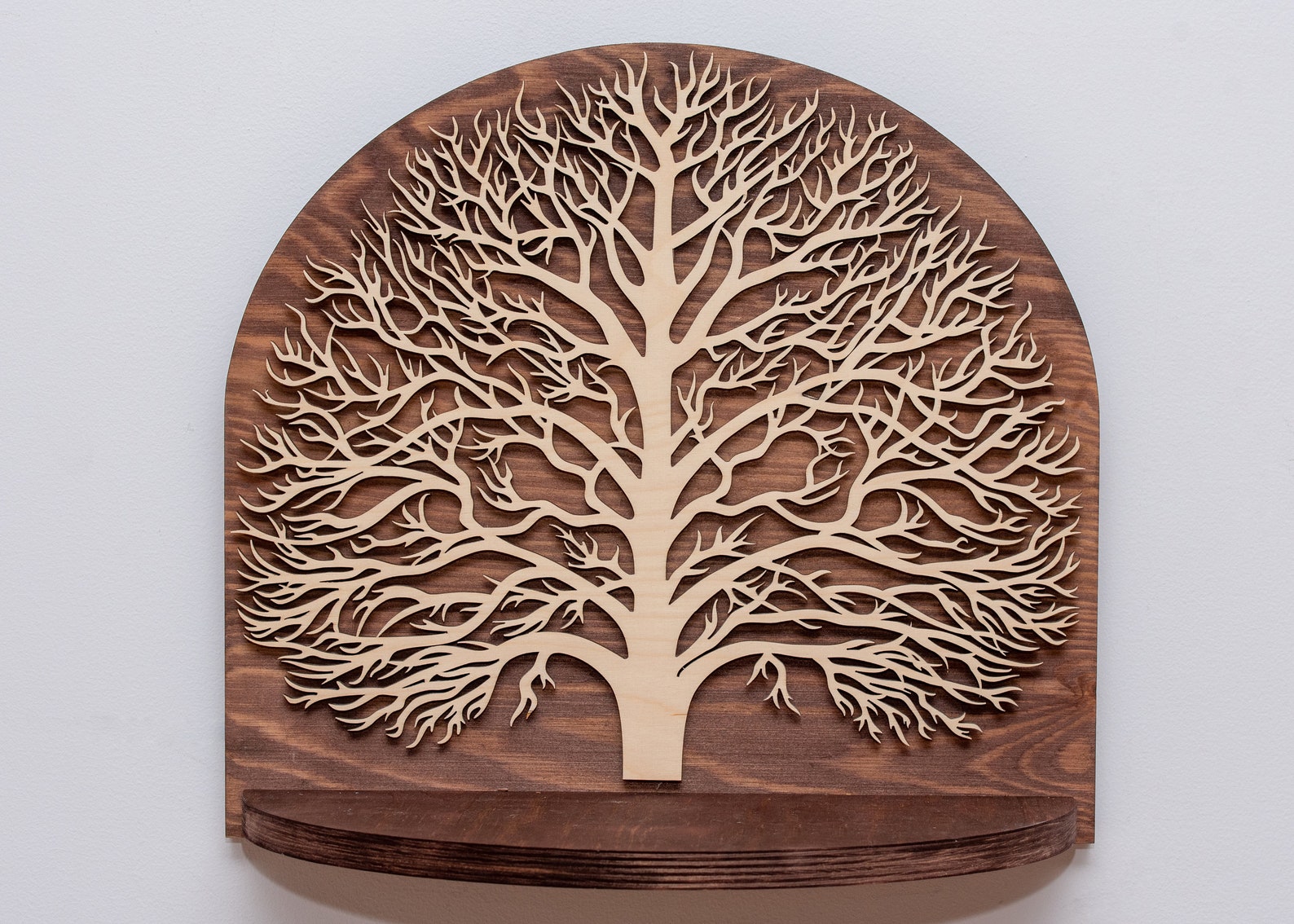 Wal Hanging Shelf, TREE OF LIFE Planter, Wall Art Decor Shelf, Wooden ...