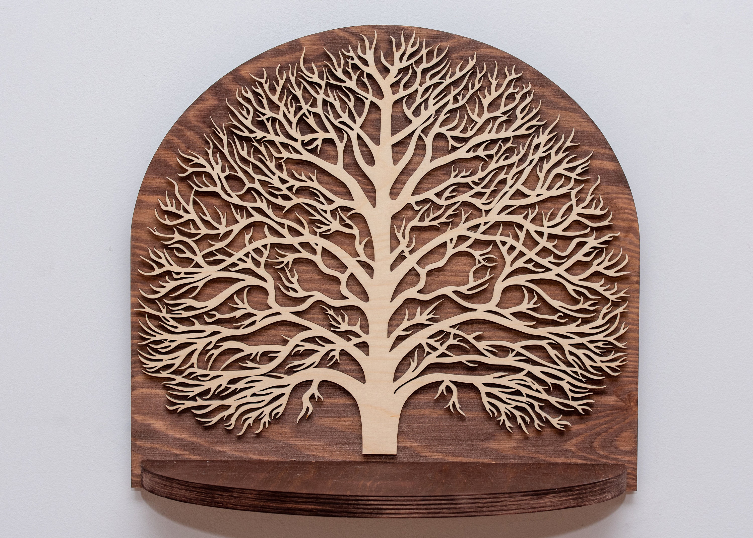 Wal Hanging Shelf, TREE OF LIFE Planter, Wall Art Decor Shelf, Wooden ...