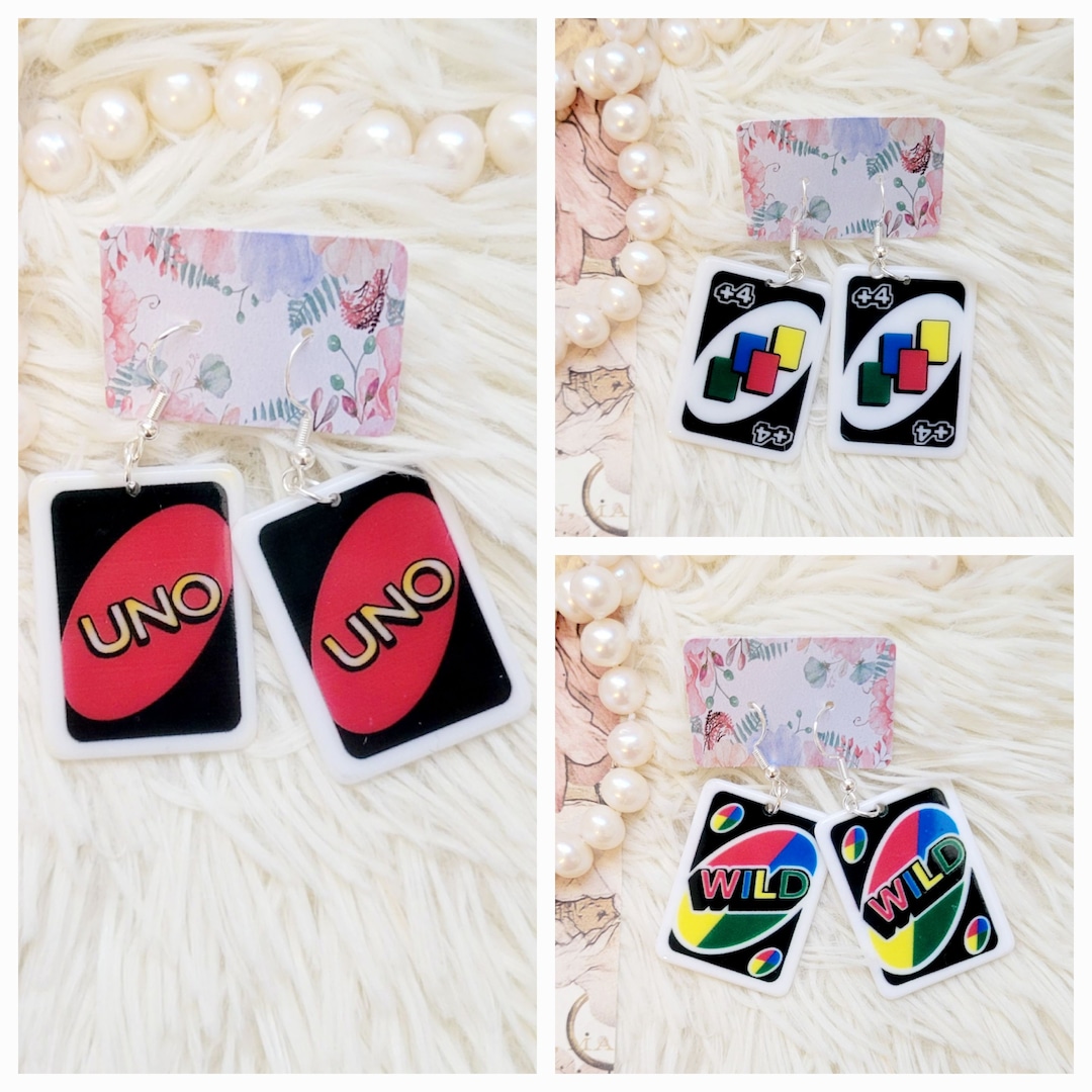 Uno Earrings, Card Game Earrings, School Earrings, Teacher Earrings ...