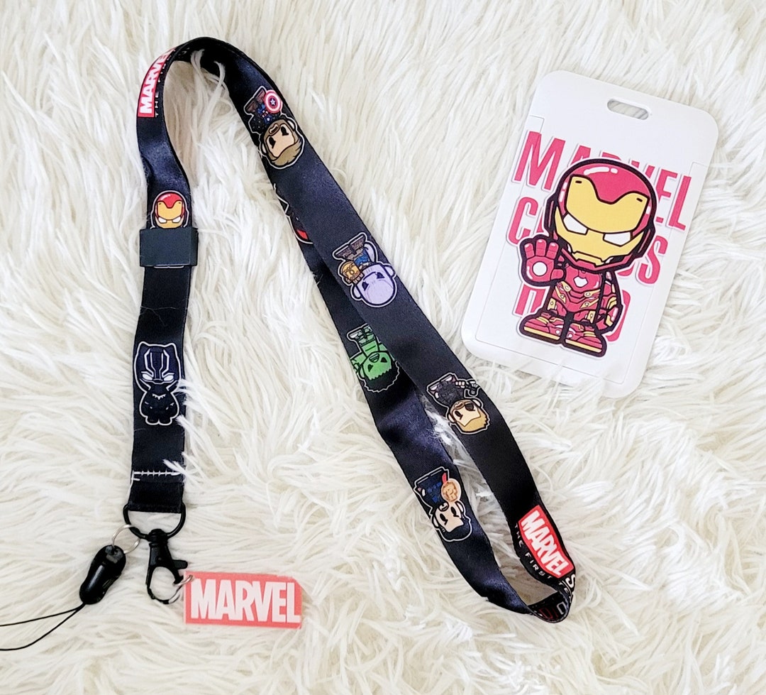 Iron Man Lanyard, Iron Man Keychain, Iron Man Badge Holder, Comic ...