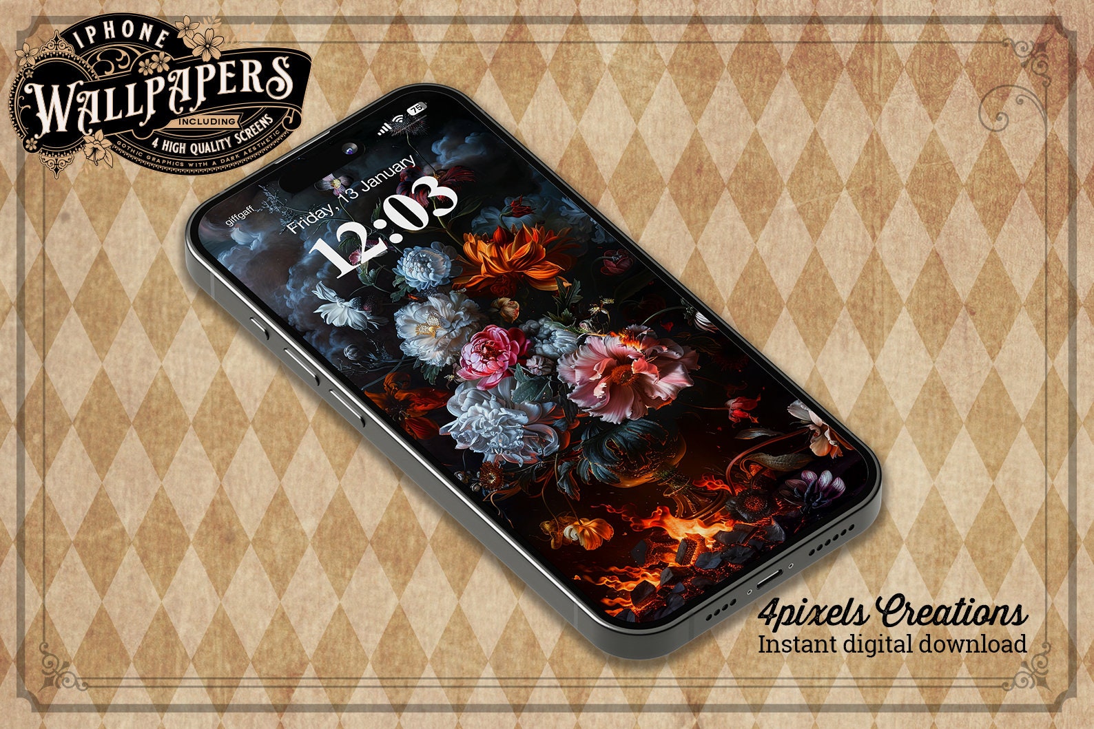 Dark Horror Themed Mobile Phone Wallpapers. Instant Download of 4 High ...