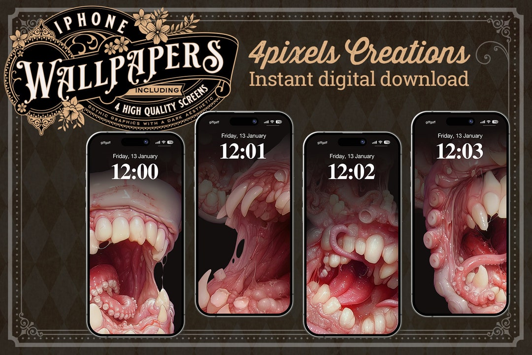Dark Horror Themed Mobile Phone Wallpapers. Instant Download of 4 High ...