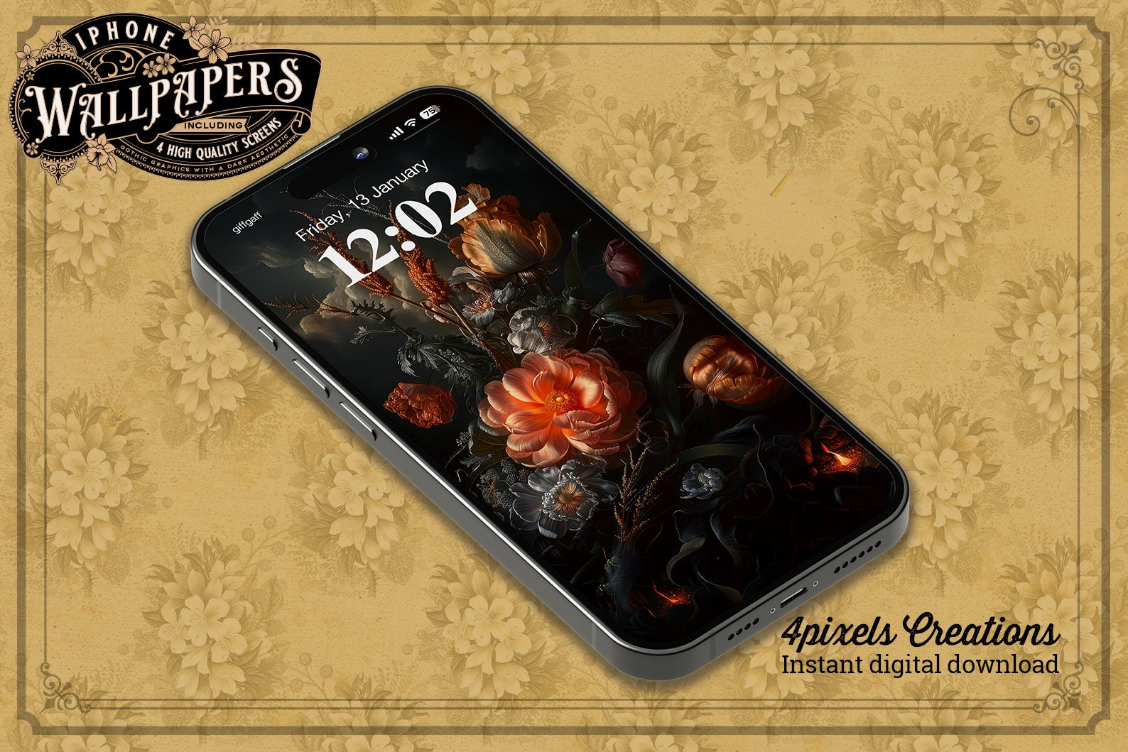 Dark Horror Themed Mobile Phone Wallpapers. Instant Download of 4 High ...