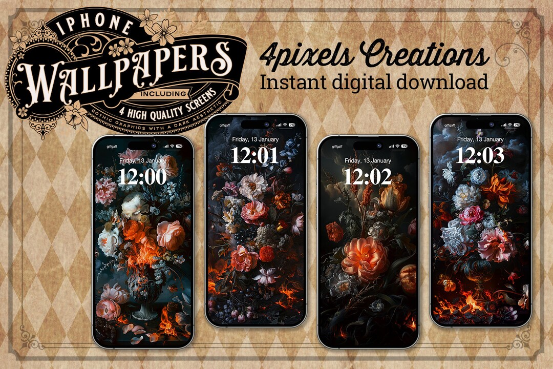 Dark Horror Themed Mobile Phone Wallpapers. Instant Download of 4 High ...