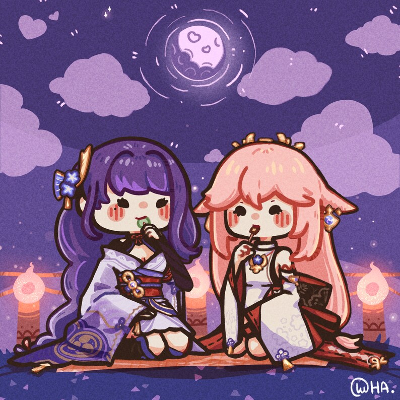 Genshin Impact Art Prints chilumi Eimiko Lumine Yae Miko - Etsy