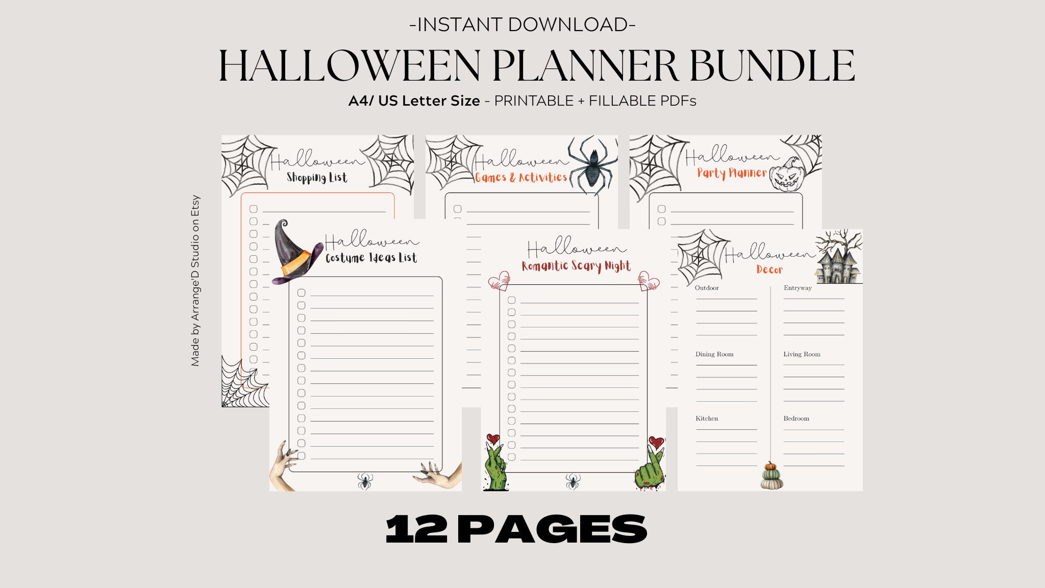 Printable Halloween Planner Halloween Party Planning Spooky - Etsy