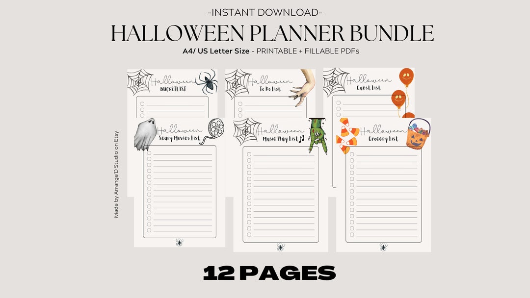 Printable Halloween Planner Halloween Party Planning Spooky - Etsy