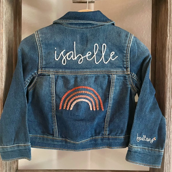 Hand Embroidered Jean Jacket - Etsy