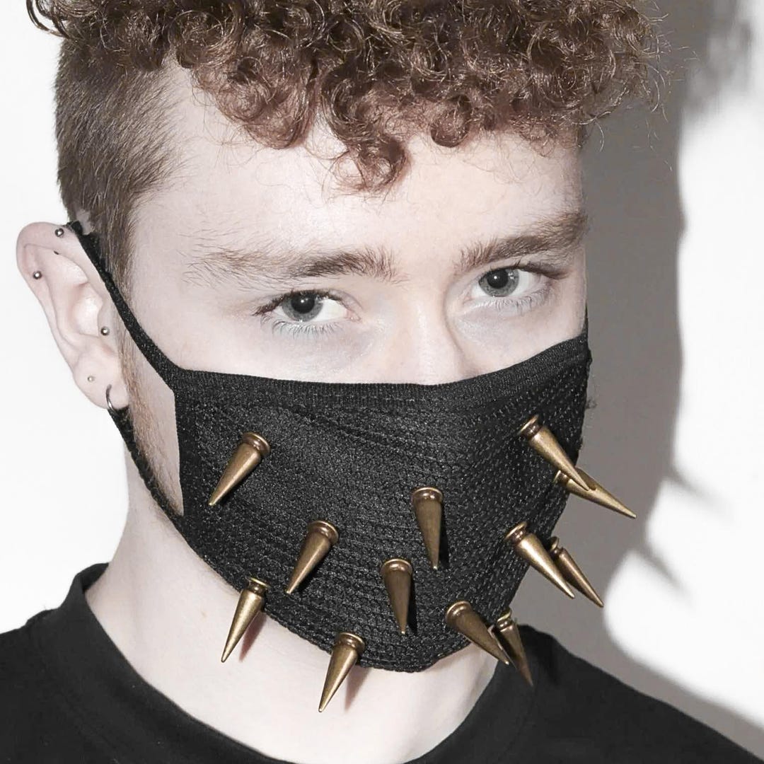 Scarlxrd Mask With Golden Long Spikes - Etsy
