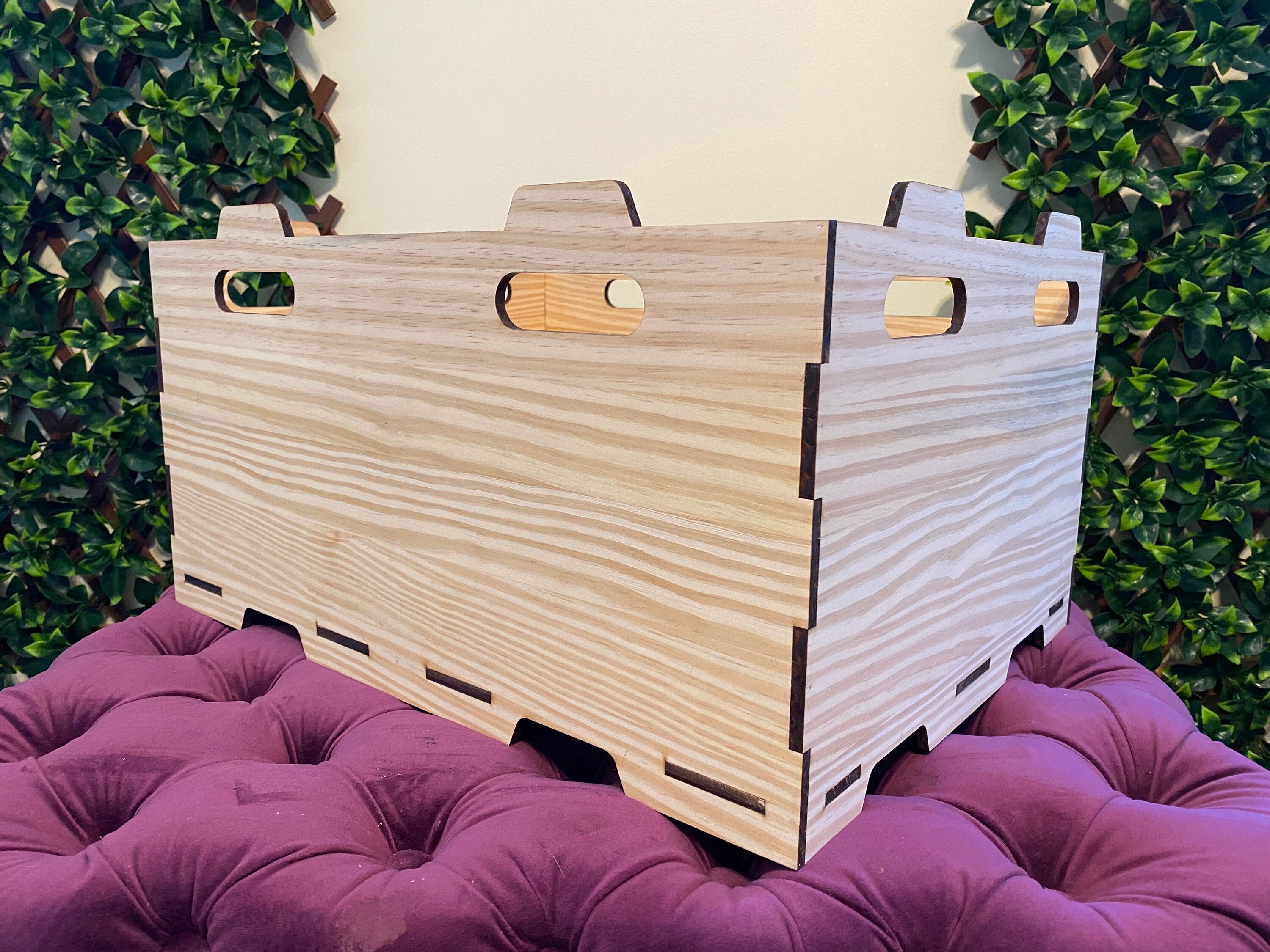 Wooden Crate Modular Stacking Size Large Tall Organization, Handmade ...