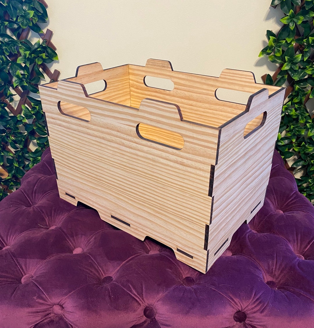 Wooden Crate Modular Stacking Size Medium Tall Organization, Handmade ...