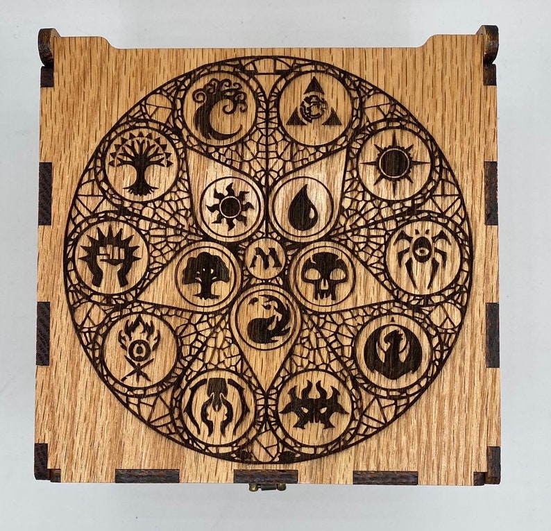 Solid Oak MTG Magic Card Storage Box - Etsy