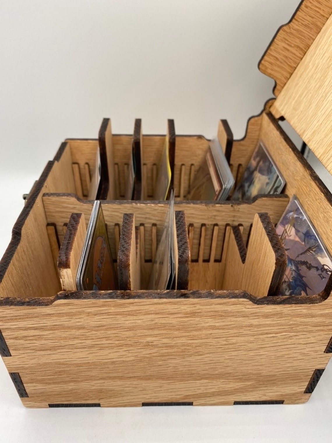 Solid Oak MTG Magic Card Storage Box - Etsy