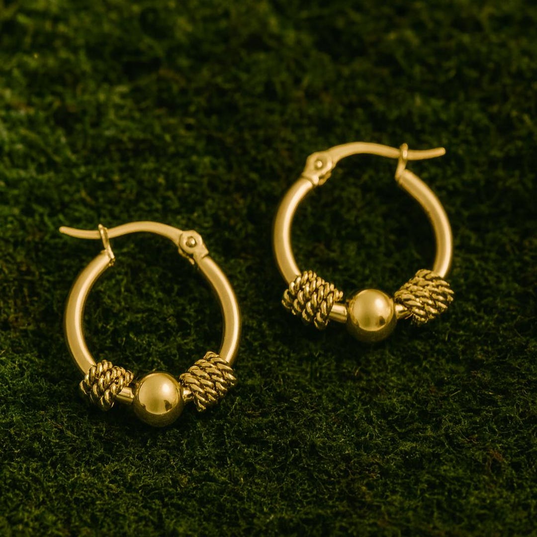 Golden Twist Hoops - Stainless Steel - Etsy