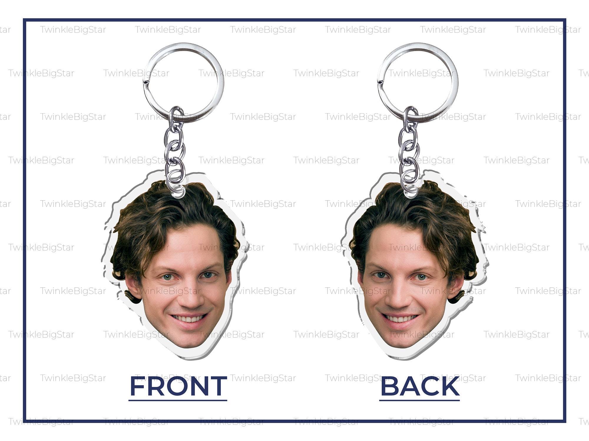 Big Head Face Photo on A Keychain Cutouts, Bachelorette Party Birthday ...
