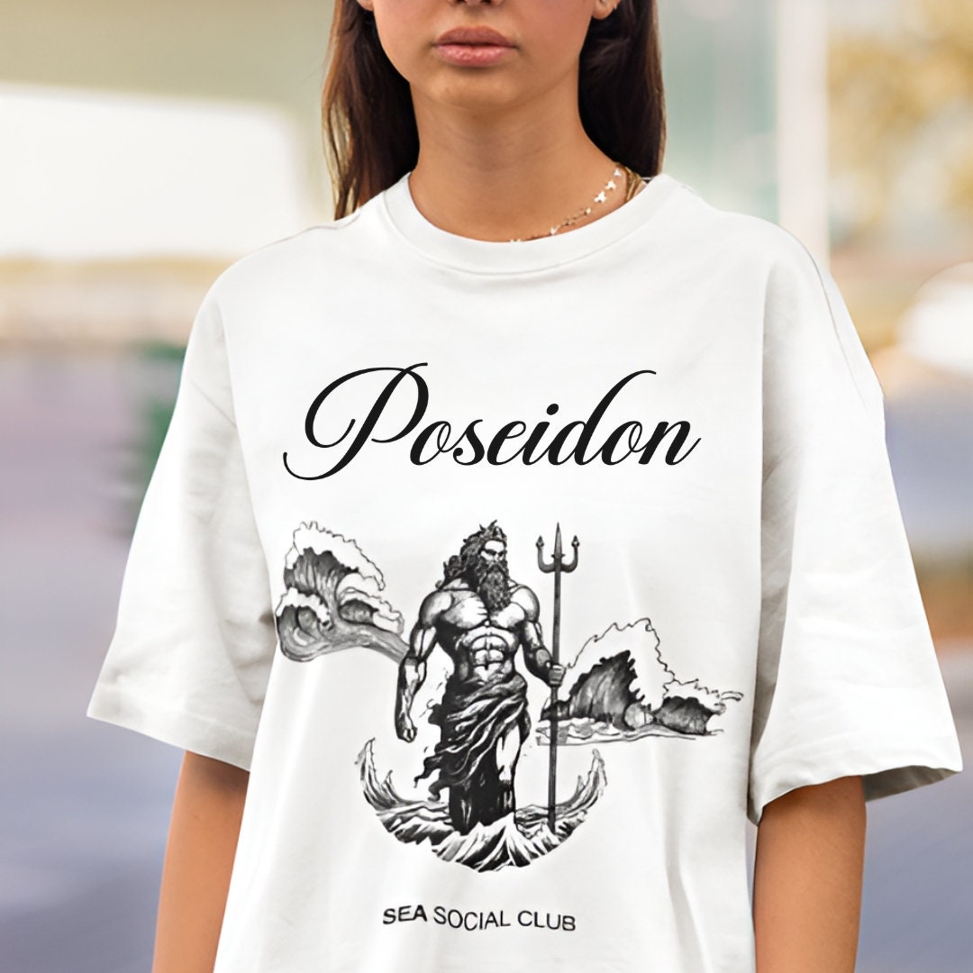 Poseidon T-shirt: Greek God of the Sea, Mythology Tee - Etsy