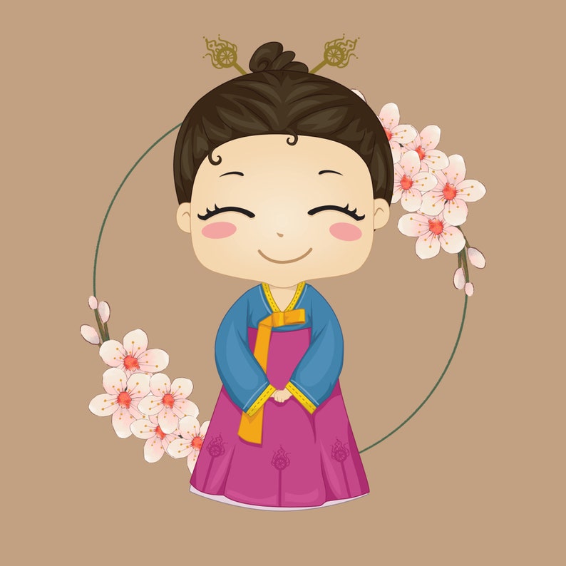 Korean Girl Sticker: Vinyl Laptop Decal - Etsy