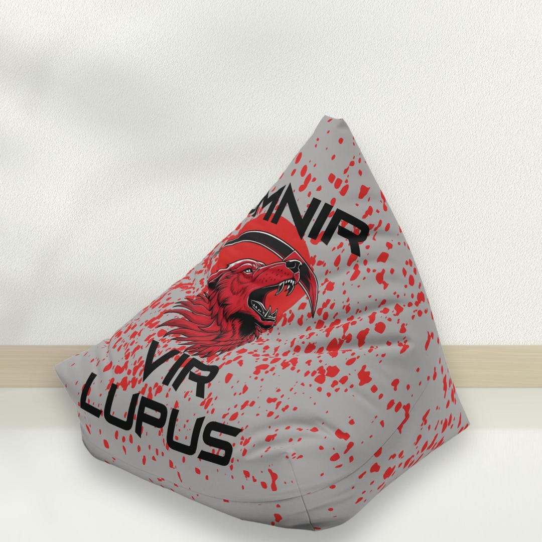 Omnis Vir Lupus Bean Bag, Dystopian Gift, Sci-fi Floor Chair, Reading ...